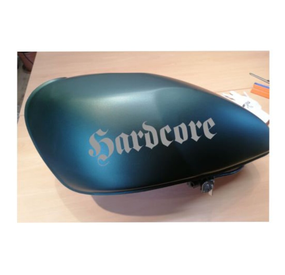 Hardcore Lettering Sticker Motorcycle Tank Lettering. - Etsy