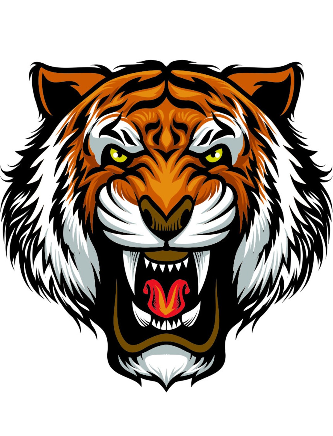 Tiger Head Digital Print Sticker 20 X 20 Cm - Motorhome, Car, Leisure ...