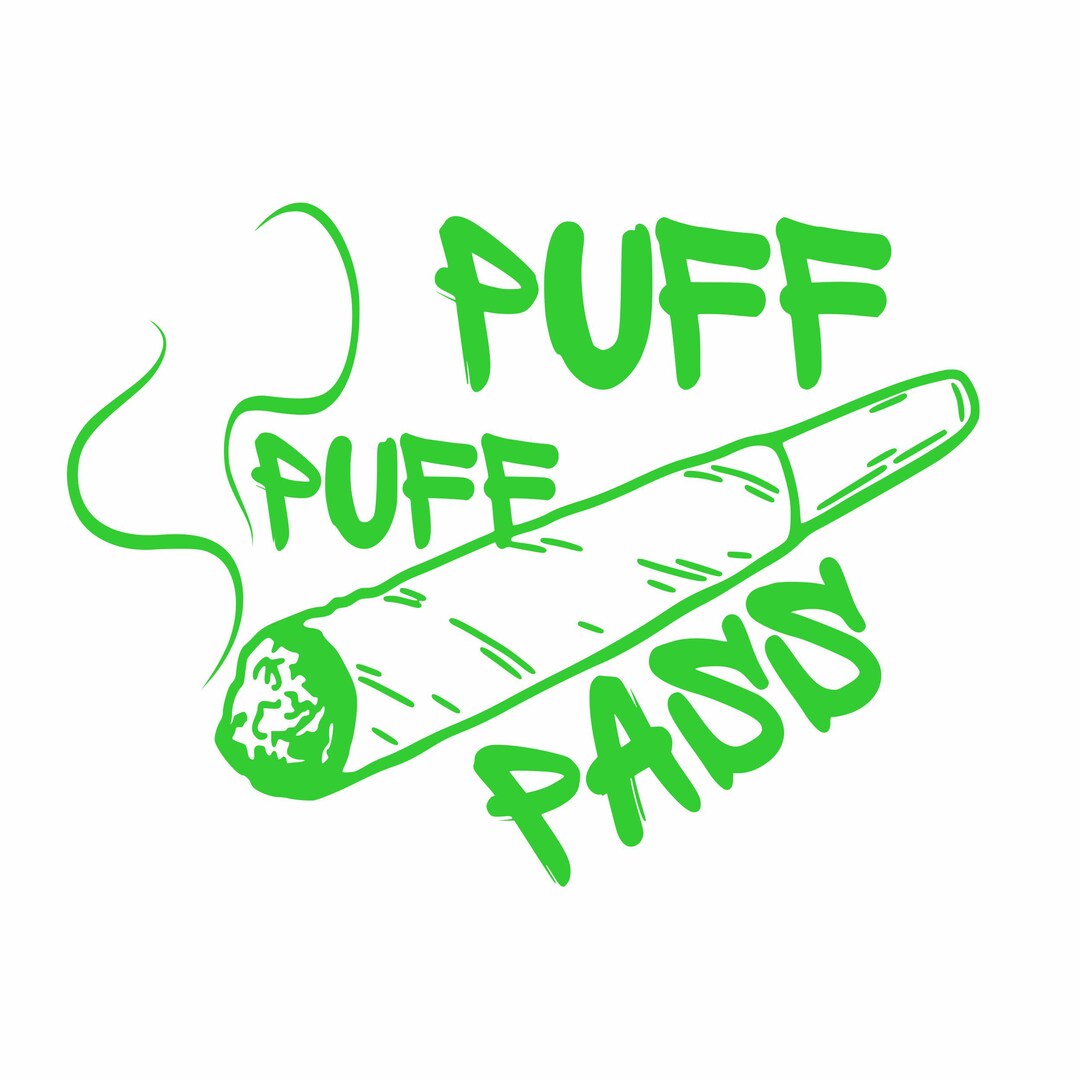 Sticker 20 X 15 Cm - Puff Puff Pass Weed Many Colors Car Sticker - Etsy