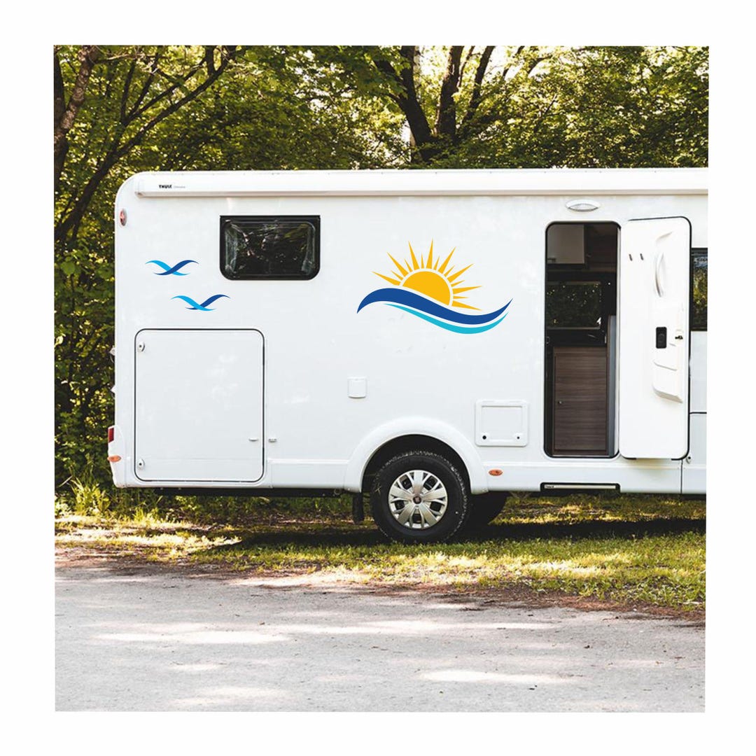 Motorhome Sticker Sun Wave for Both Vehicle Sides Sticker Set New. Sun ...