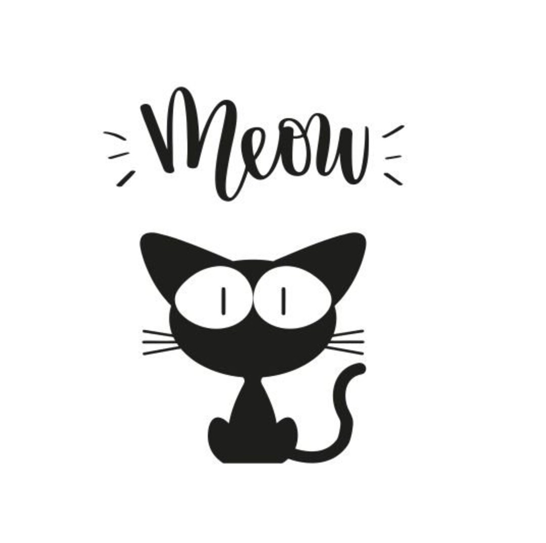 Cat Meow Sticker 20 X 25 Cm Sticker Camper Car Car Boat Motorcycle ...