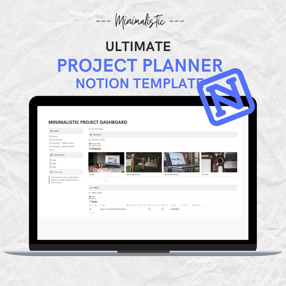 Project Planner Notion Template Goal Tracker to Do List - Etsy