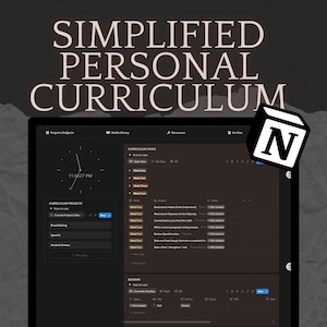Notion Template Personal Curriculum - Etsy