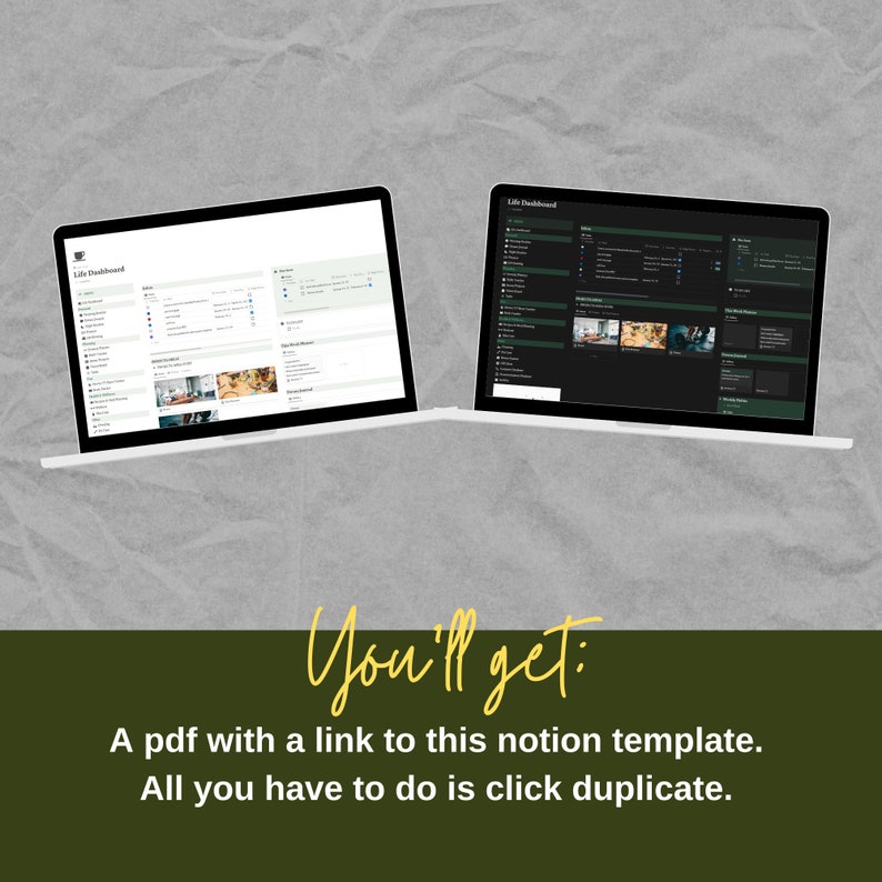 Life Planner Notion Dashboard All in One Notion Template Aesthetic Notion Template Digital ...