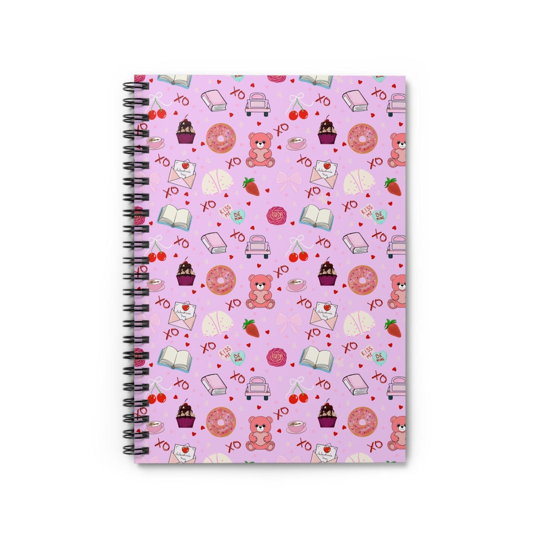 Valentine Notebook Cover | Pink Heart Journal Cover | Cute Valentine ...
