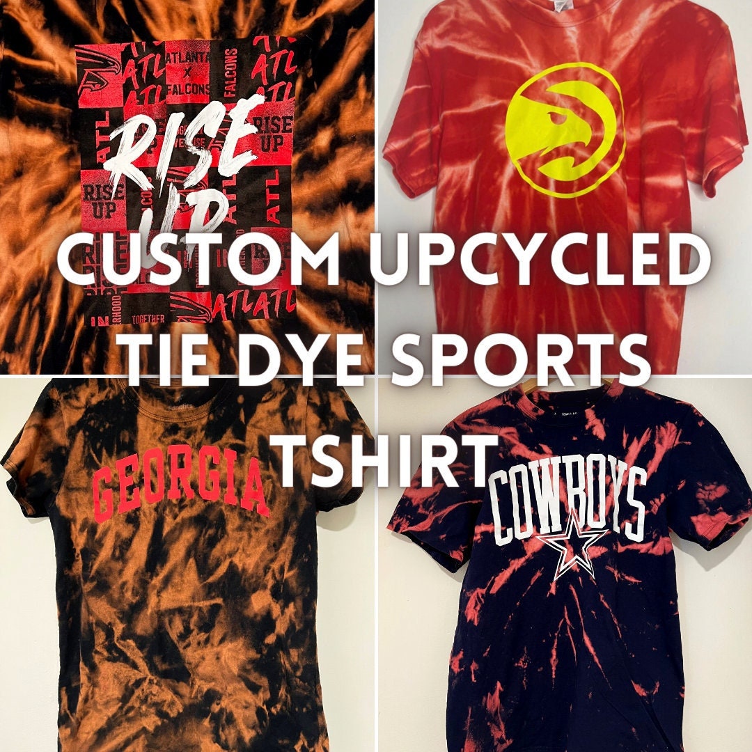 Custom Upcycled Tie Dye Sports Tshirt - One of One - One of a Kind ...