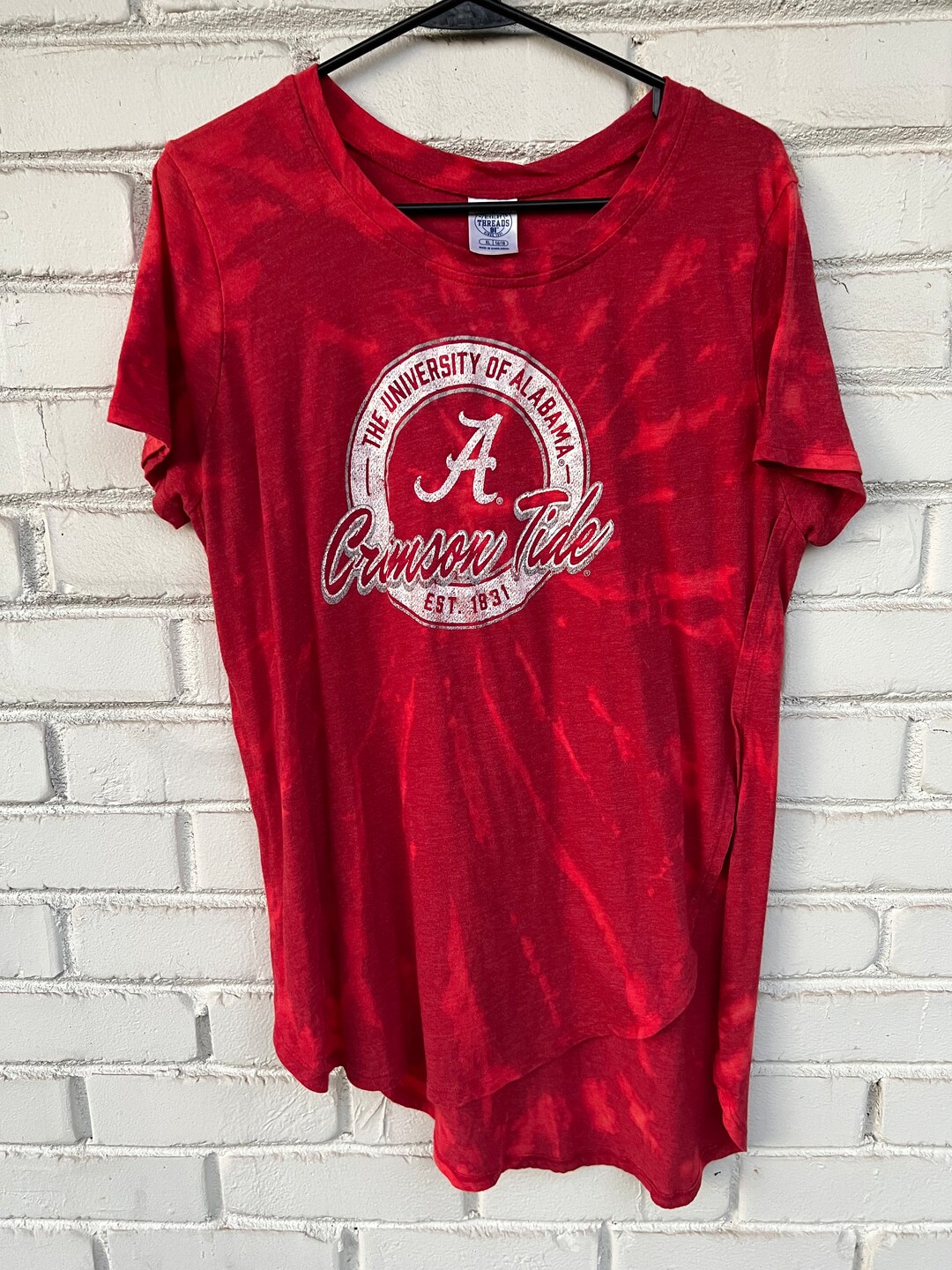 Alabama Crimson Tide Tie Dye Tunic Top - Kids Xl/women's XS Sizes - Etsy