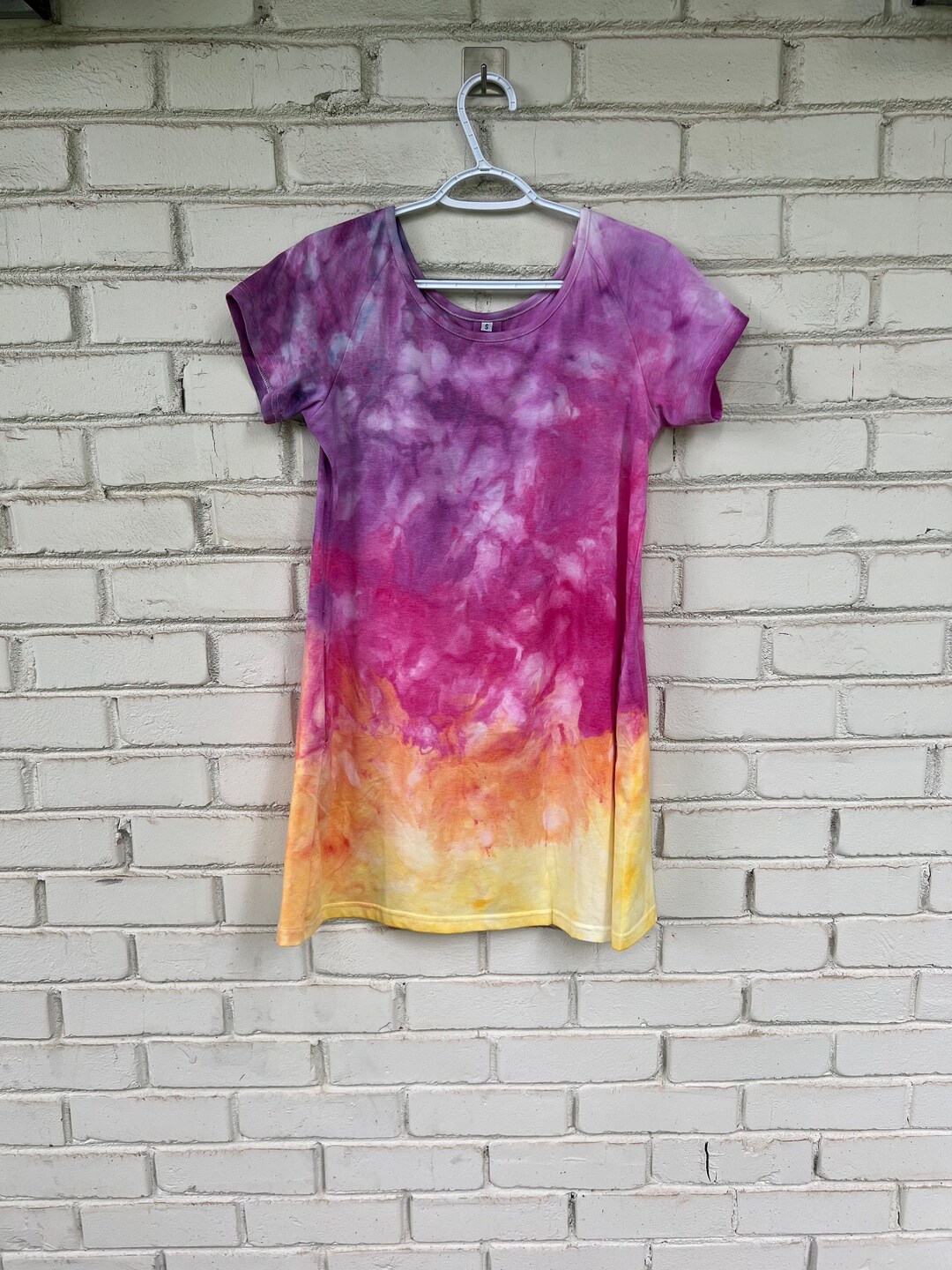 Tropical Sunset Tie Dye Dress With Pockets 100% Cotton Tye Dye Dress ...
