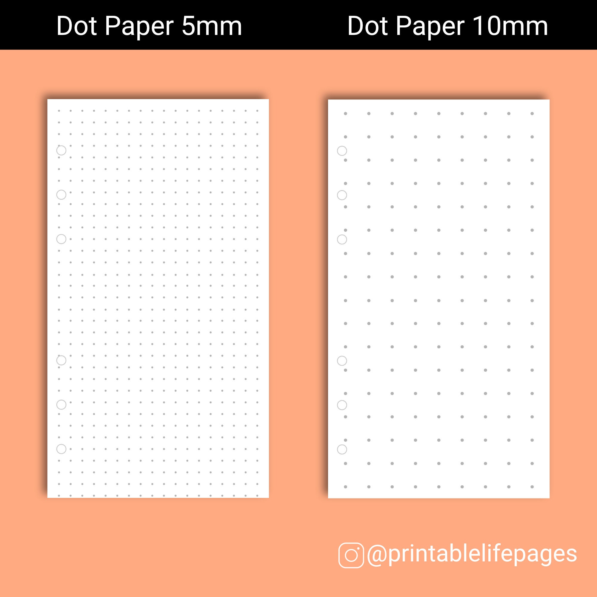 Filofax Personal Printable Paper Hole Punch Marks - Etsy