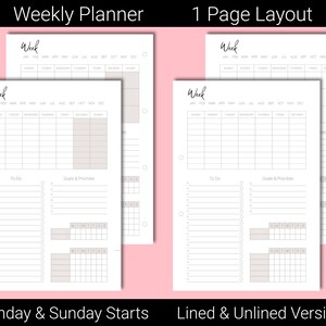 A4 Planner Bundle + Hole Punch Marks | Undated | Printable Calendar ...