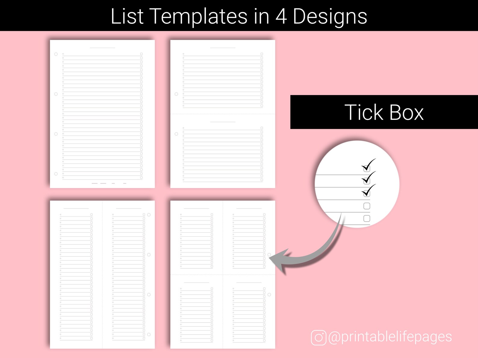 A4 Planner Bundle + Hole Punch Marks | Undated | Printable Calendar ...