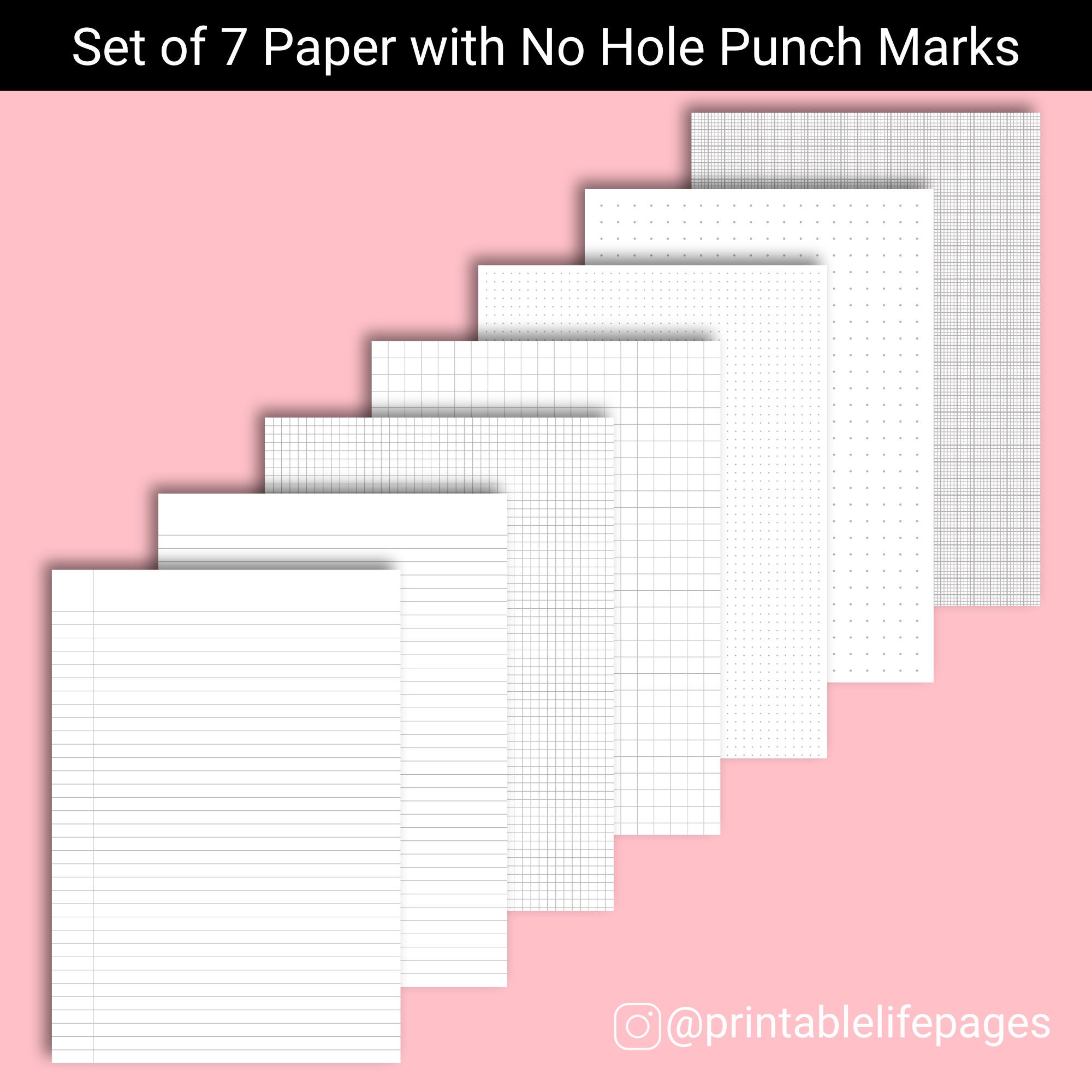 A4 Printable Paper Hole Punch Marks Printable Lined Paper Printable ...