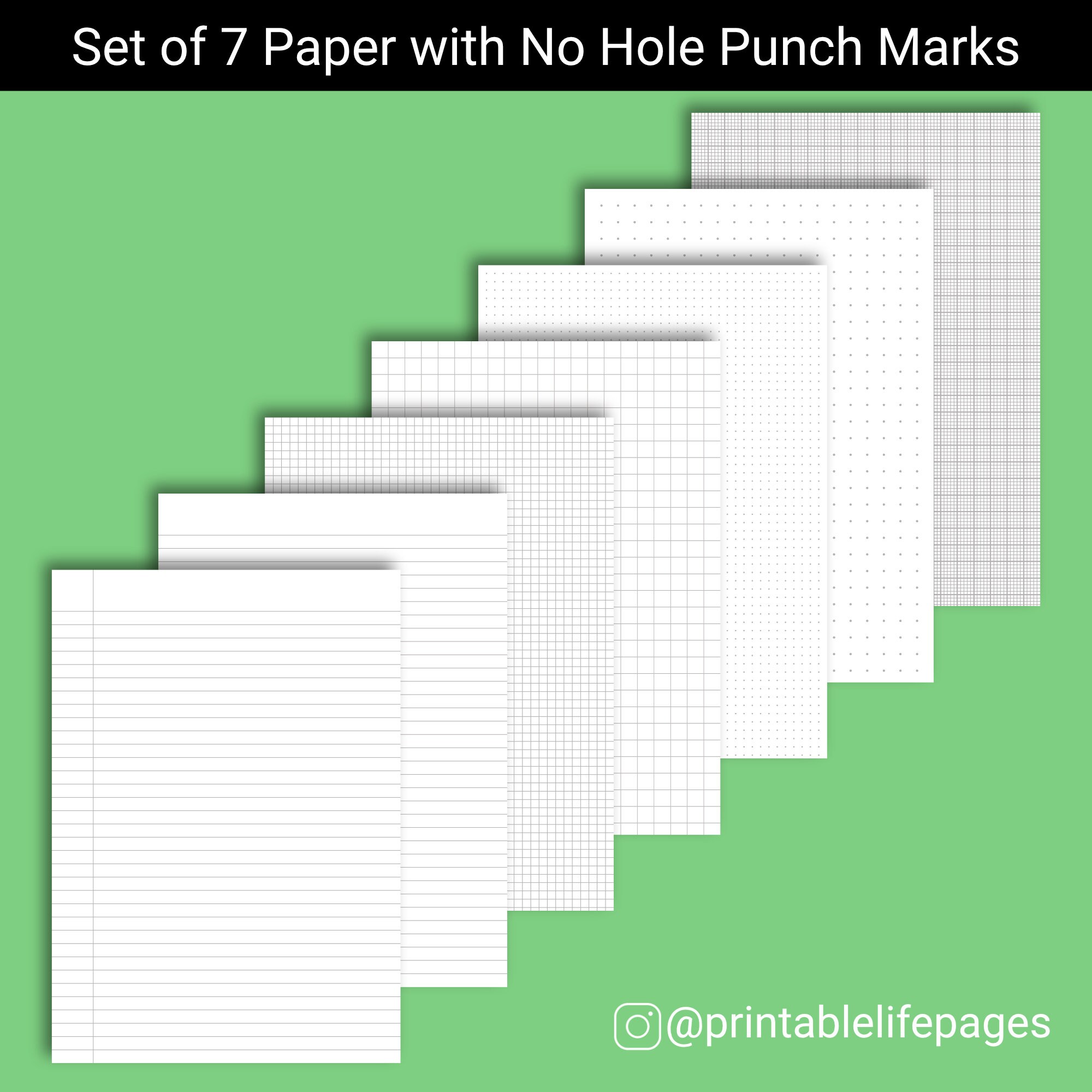 A5 Filofax Printable Paper Hole Punch Marks Printable Lined Paper ...