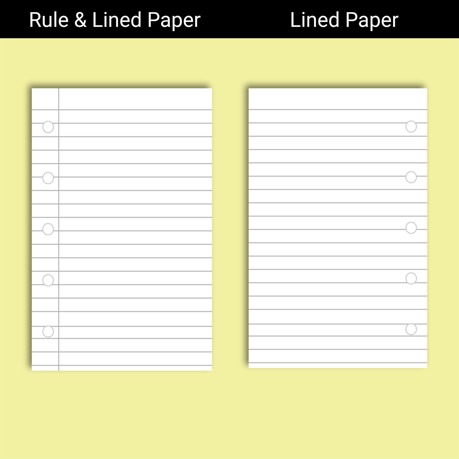 Filofax MINI Printable Paper + Hole Punch Marks | Printable Lined Paper ...