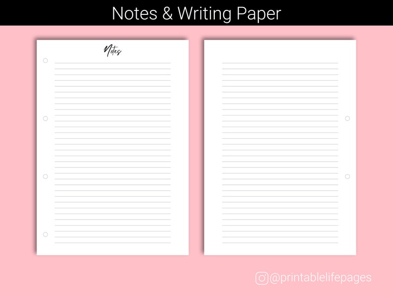 A4 Planner Bundle + Hole Punch Marks | Undated | Printable Calendar ...