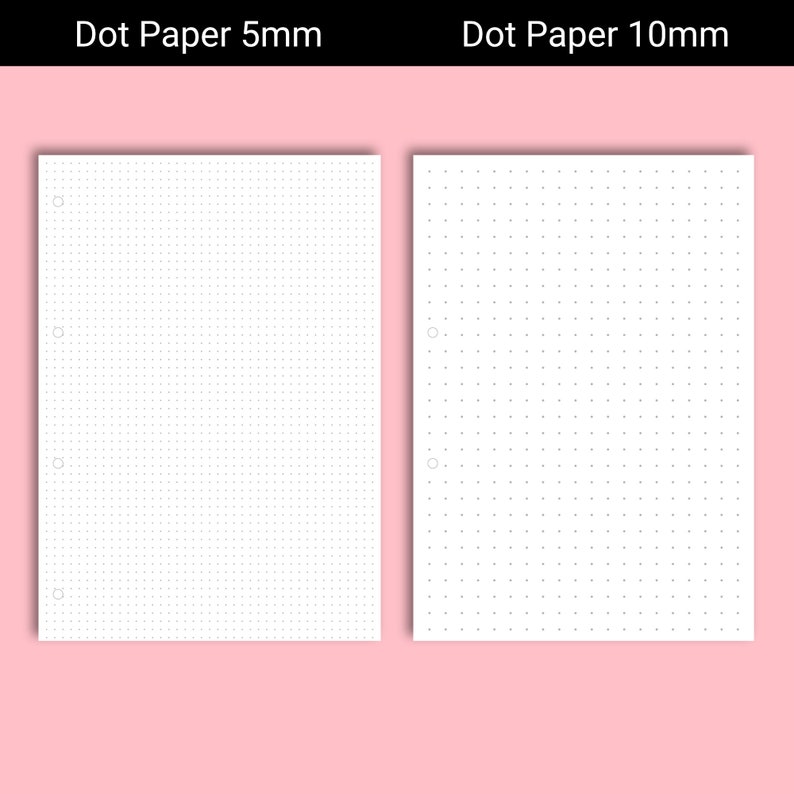 A4 Printable Paper + Hole Punch Marks | Printable Lined Paper | Printable Graph Paper | Dotted ...