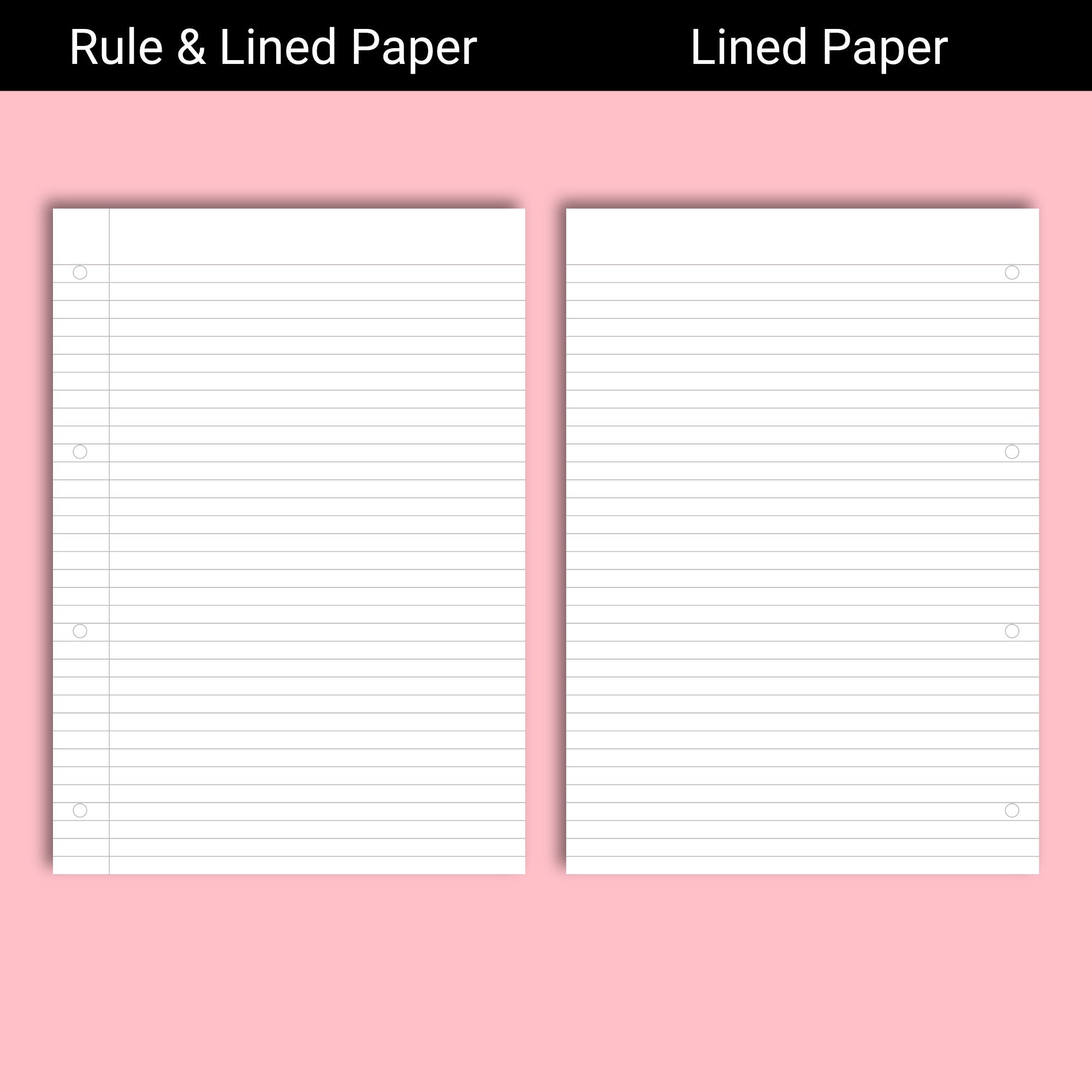 A4 Printable Paper Bundle | Lined, Grid, Dotted, Graph (PDF) - Etsy