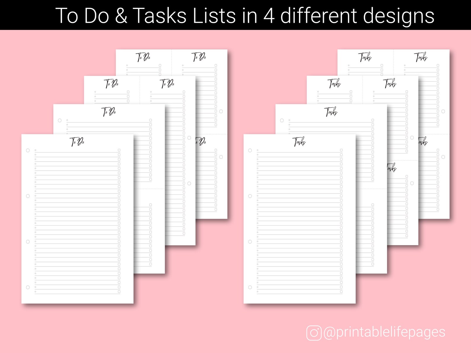 A4 Planner Bundle + Hole Punch Marks | Undated | Printable Calendar ...