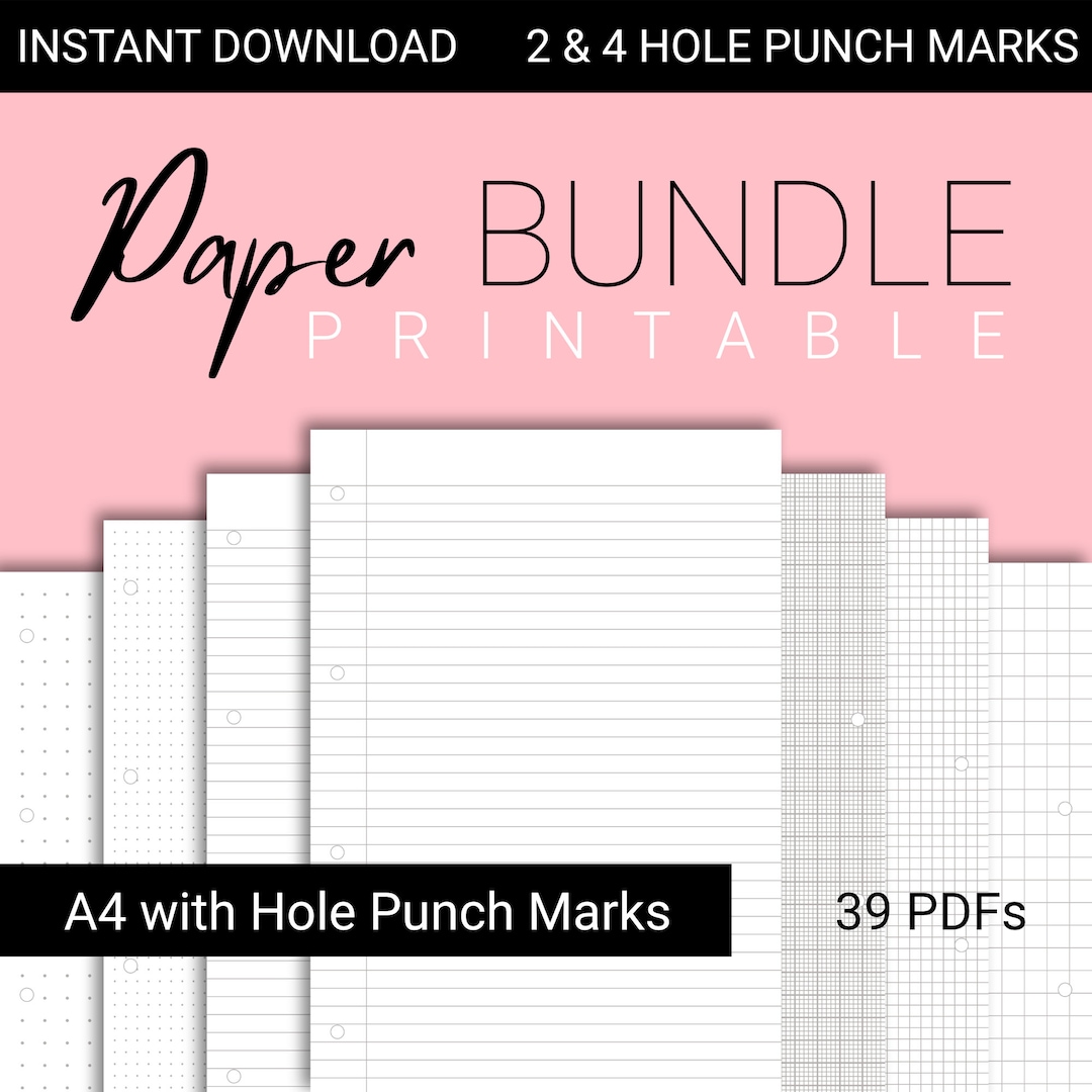 A4 Printable Paper Hole Punch Marks Printable Lined Paper Printable ...