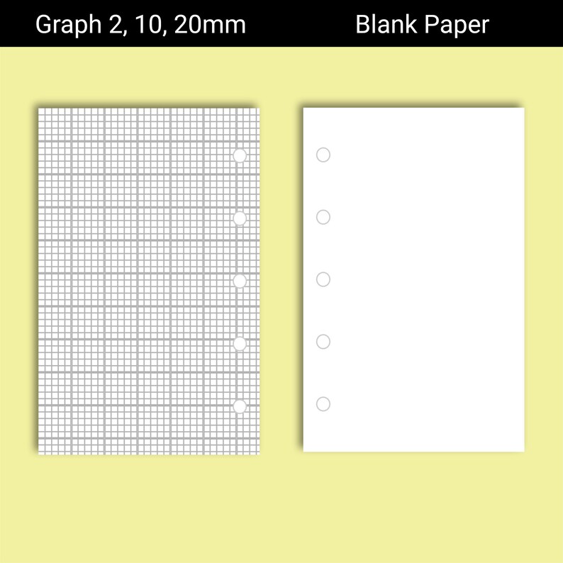 Filofax MINI Printable Paper + Hole Punch Marks | Printable Lined Paper ...