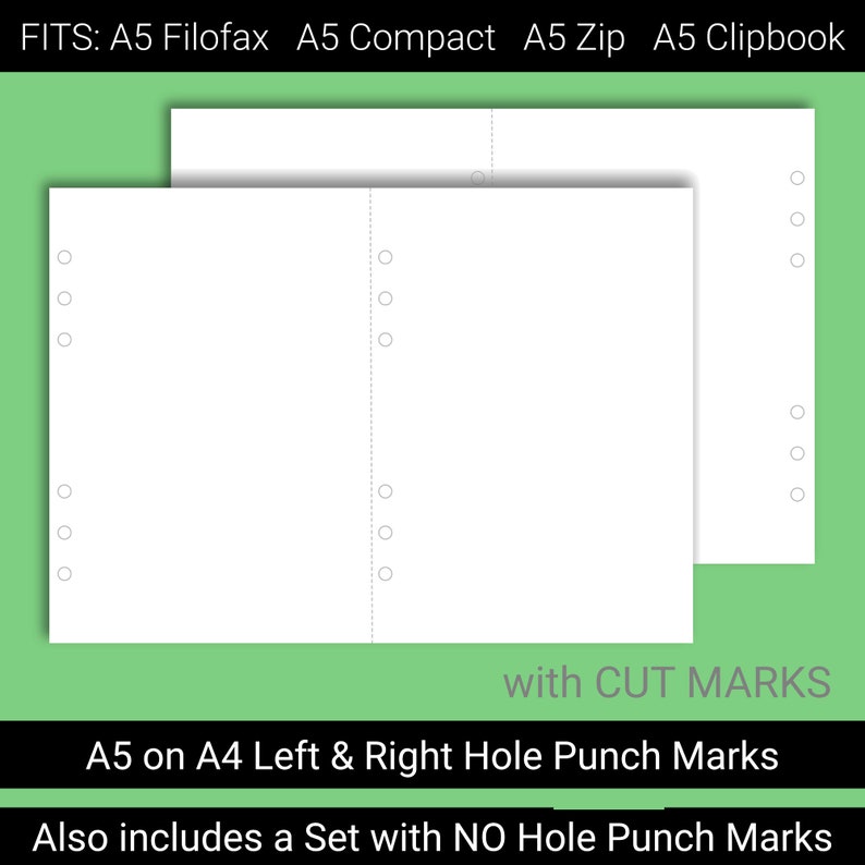 A5 Filofax Printable Paper Hole Punch Marks Printable Lined Paper ...