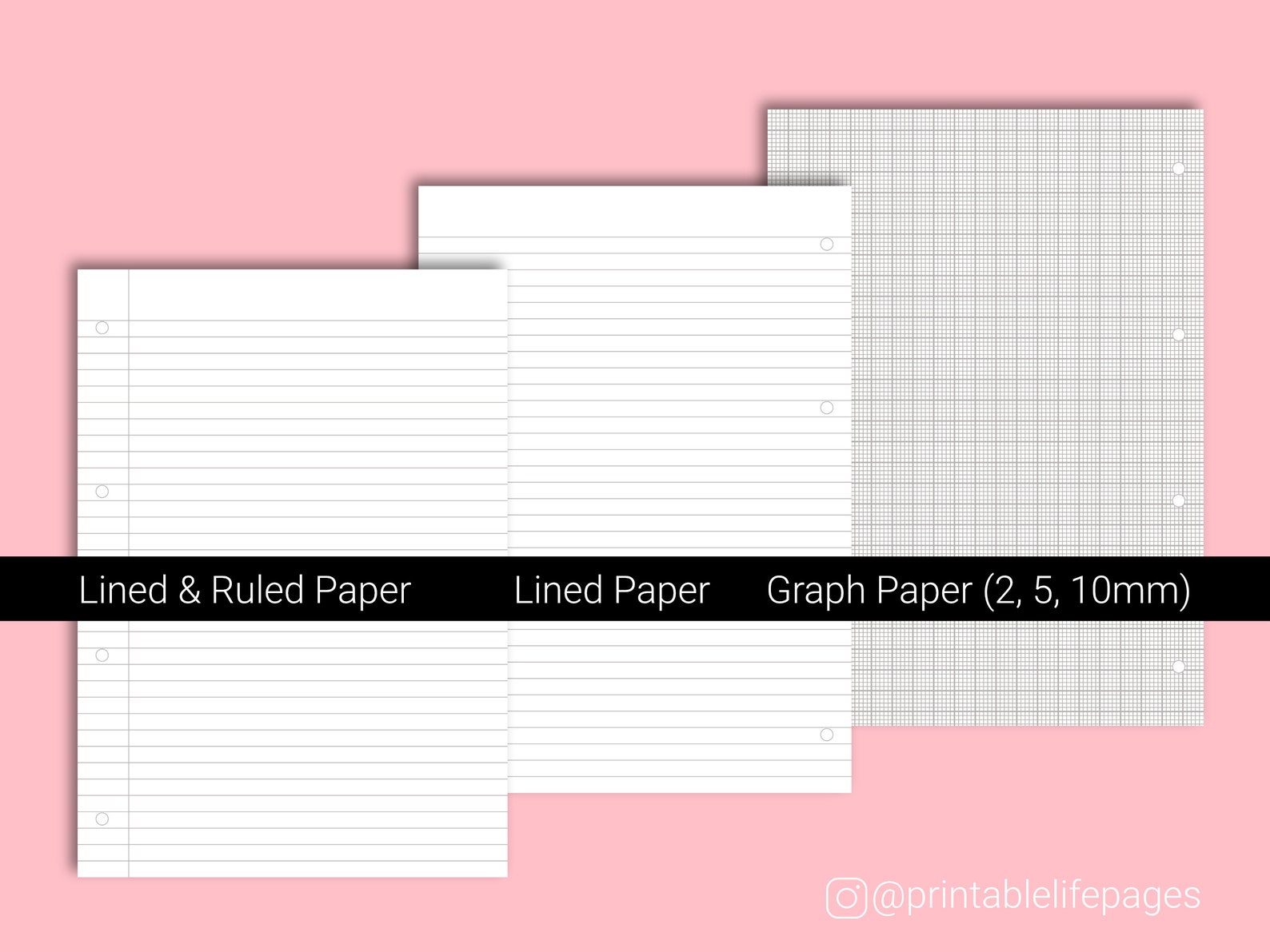 A4 Printable Paper Hole Punch Marks Printable Lined Paper - Etsy