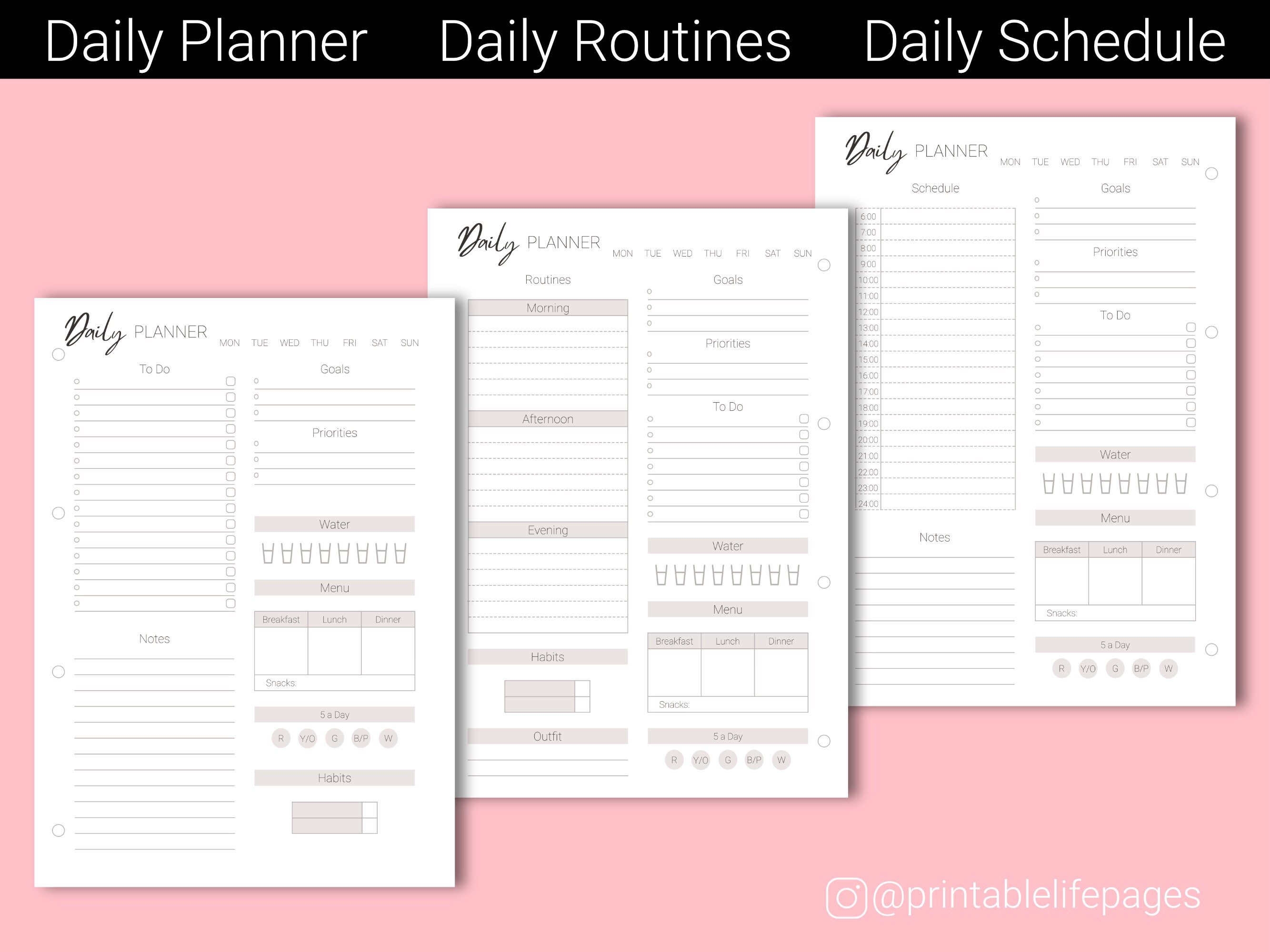 A4 Planner Bundle + Hole Punch Marks | Undated | Printable Calendar ...