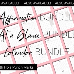A4 Planner Bundle + Hole Punch Marks | Undated | Printable Calendar ...