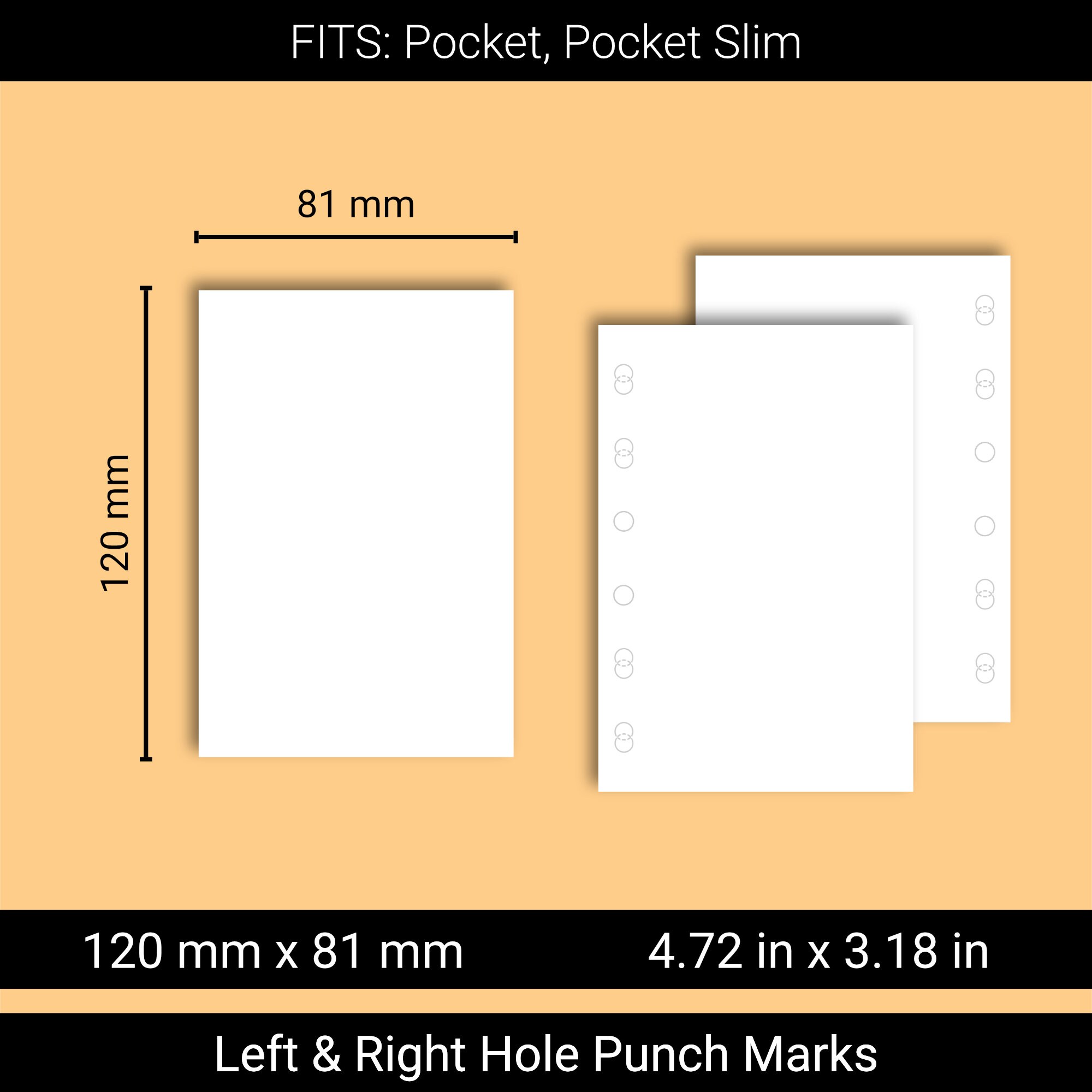 Filofax Pocket Printable Paper + Hole Punch Marks | Printable Lined ...