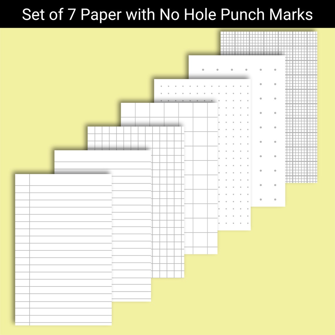 Filofax MINI Printable Paper + Hole Punch Marks | Printable Lined Paper ...