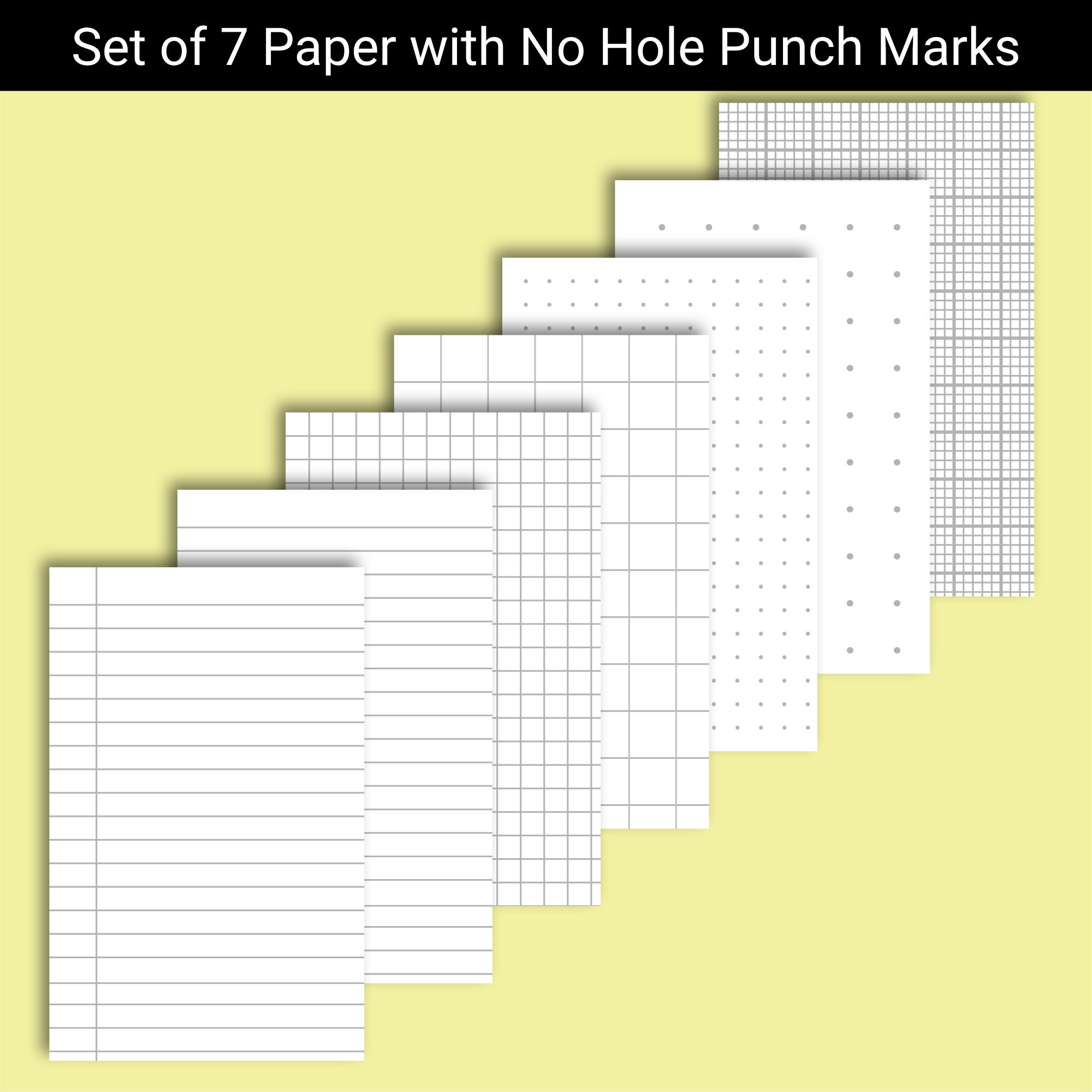 Filofax MINI Printable Paper + Hole Punch Marks | Printable Lined Paper ...