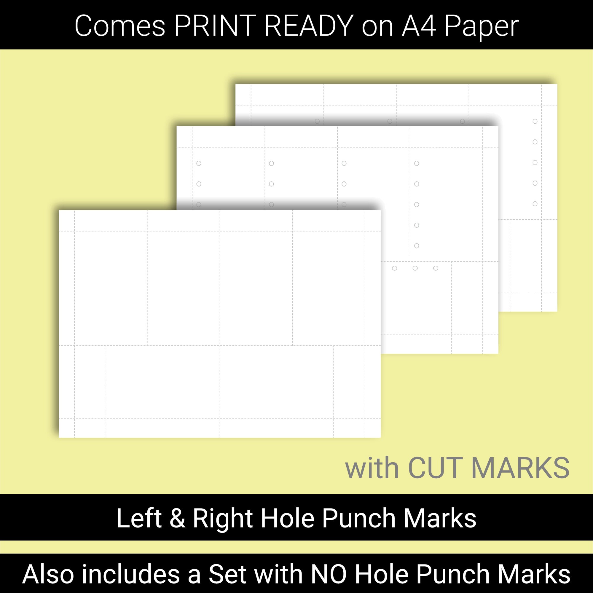 Filofax MINI Printable Paper + Hole Punch Marks | Printable Lined Paper ...