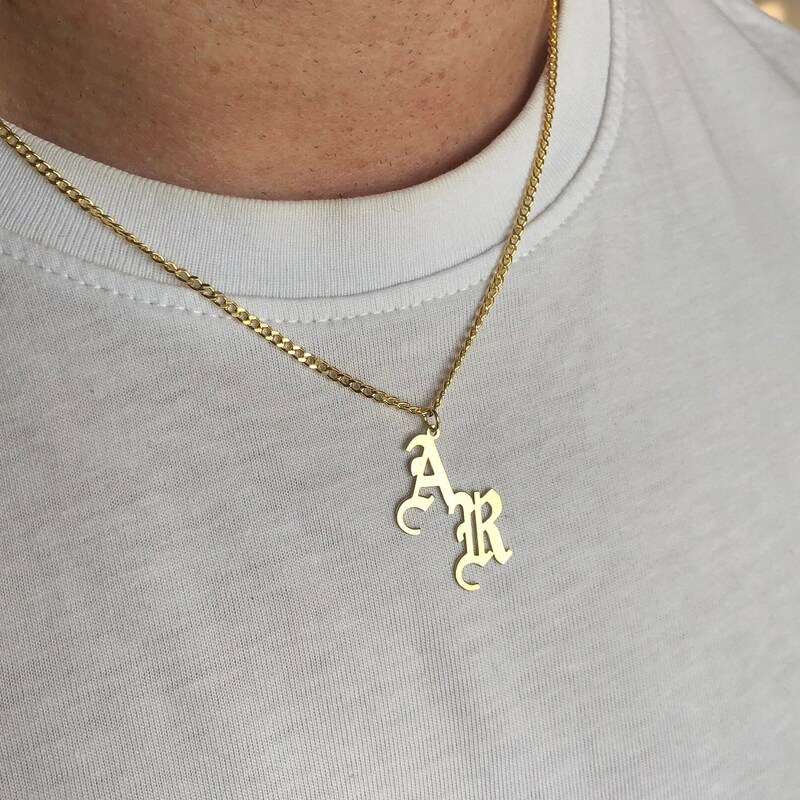 Two Initial Necklace - Etsy