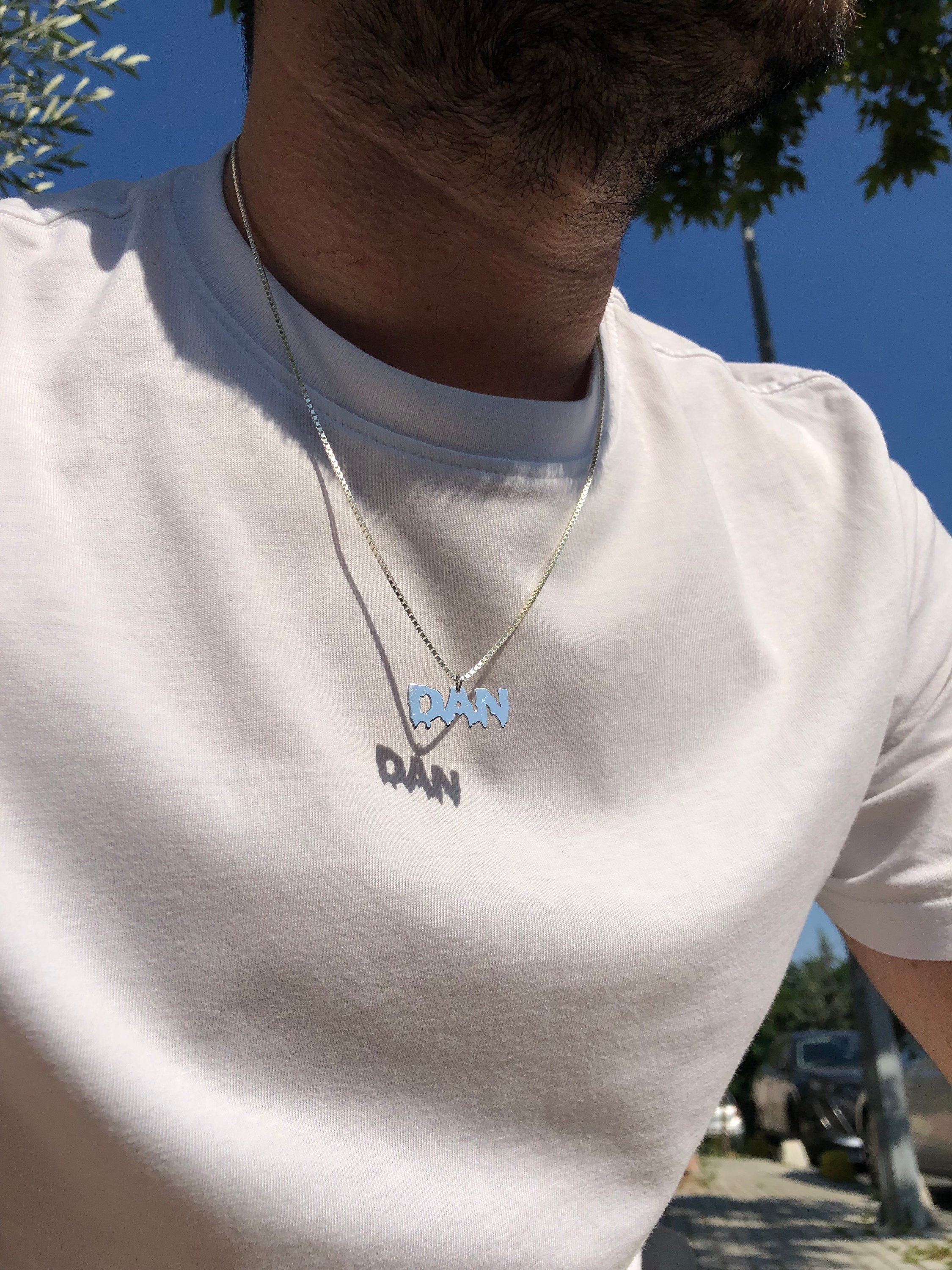 Personalized Name Necklace for Men, 925k Sterling Silver Unisex ...