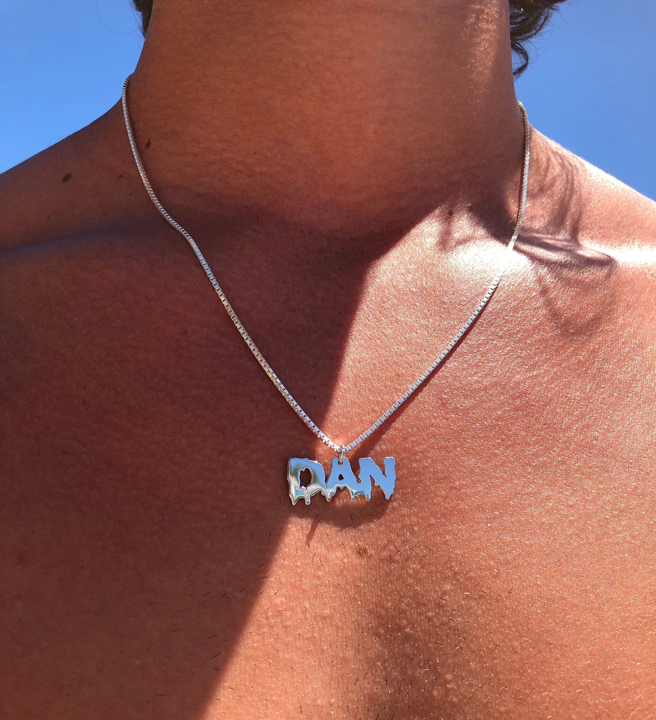 Personalized Name Necklace for Men, 925k Sterling Silver Unisex ...