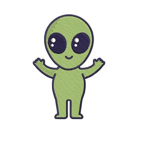 Alien Machine Embroidery File 4 X 4 PES EMB | Green Martian Alien ...