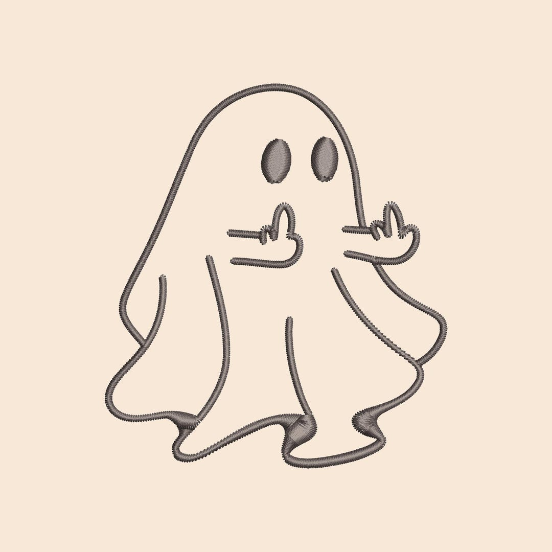 Middle Finger Ghost | Halloween Embroidery - Etsy