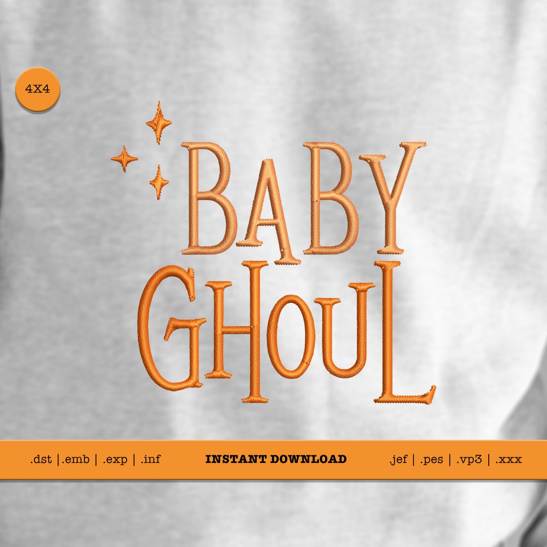 Baby Ghoul Embroidery Design for Halloween Baby's First Halloween ...