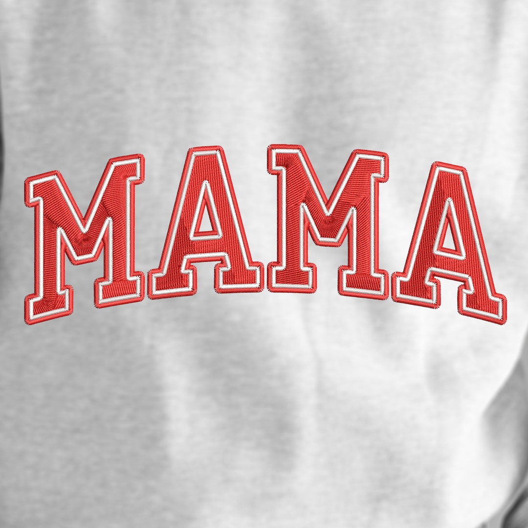 Mama Trendy Embroidery Designs Varsity Mama Embroidery File - Etsy