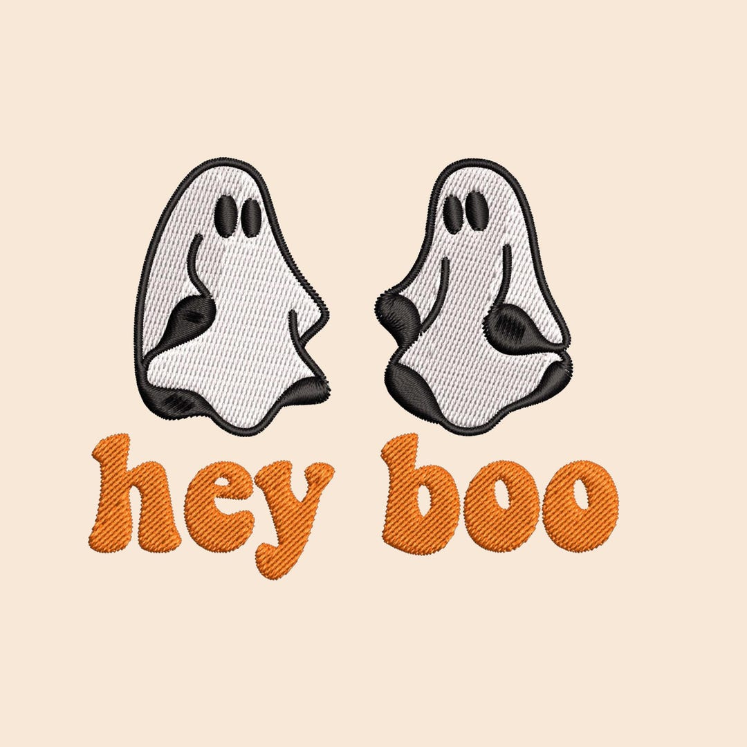 Hey Boo Embroidery Design | Halloween Machine Embroidery File | Ghost ...