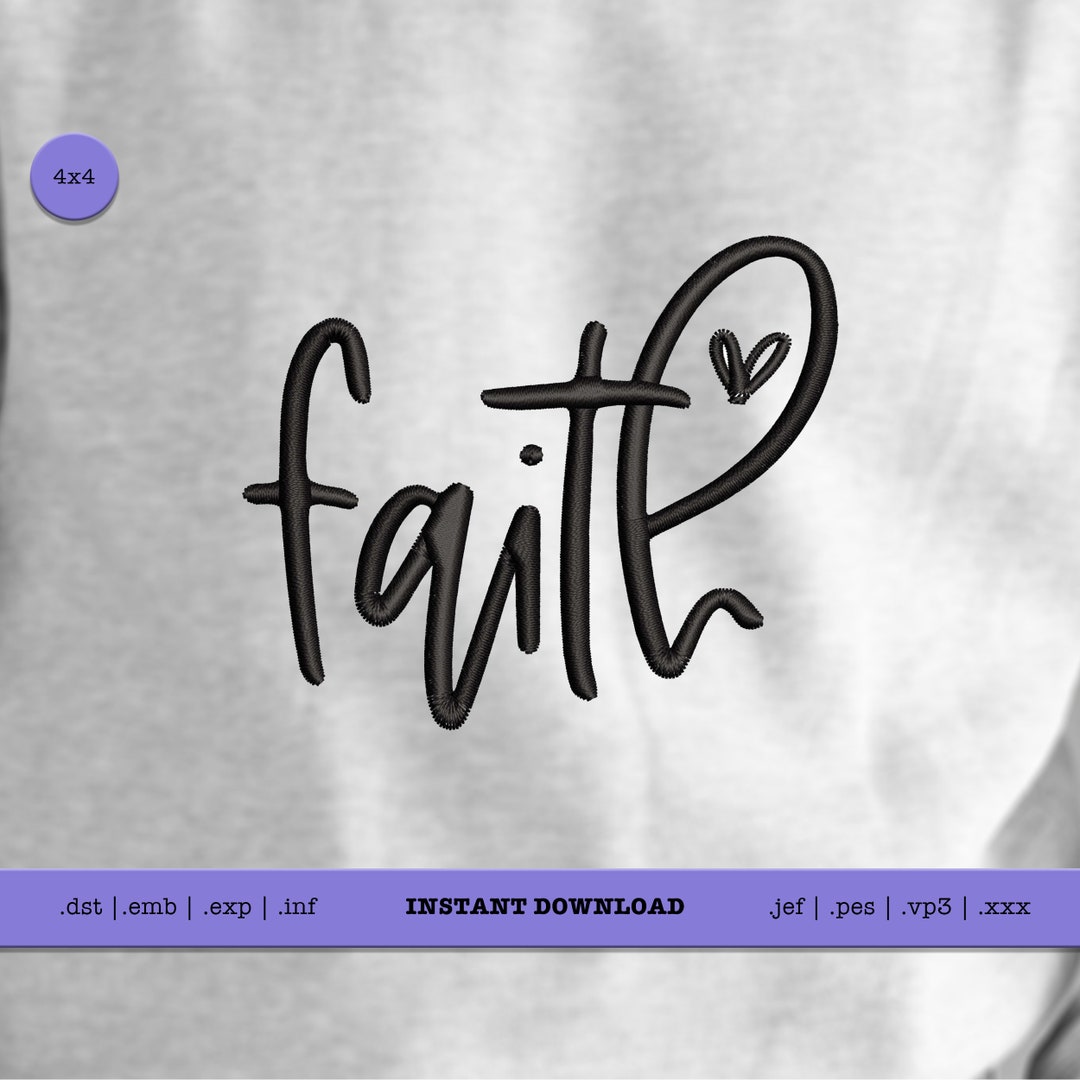 Faith Embroidery Design for Christians Embroidery File 4x4 - Etsy