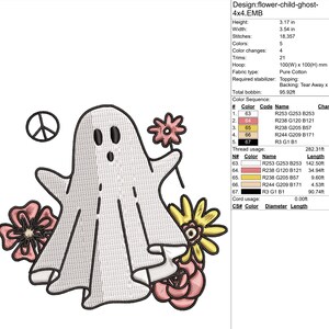 Ghost Embroidery Design for Halloween | Retro Halloween Embroidery ...