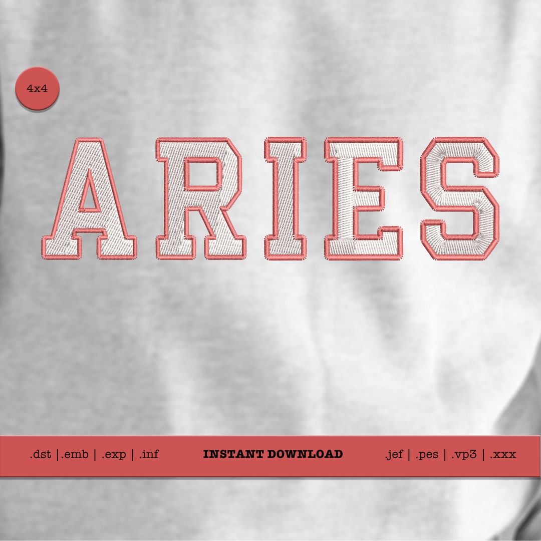 Aries Embroidery Design | Digitized Zodiac Machine Embroidery File ...