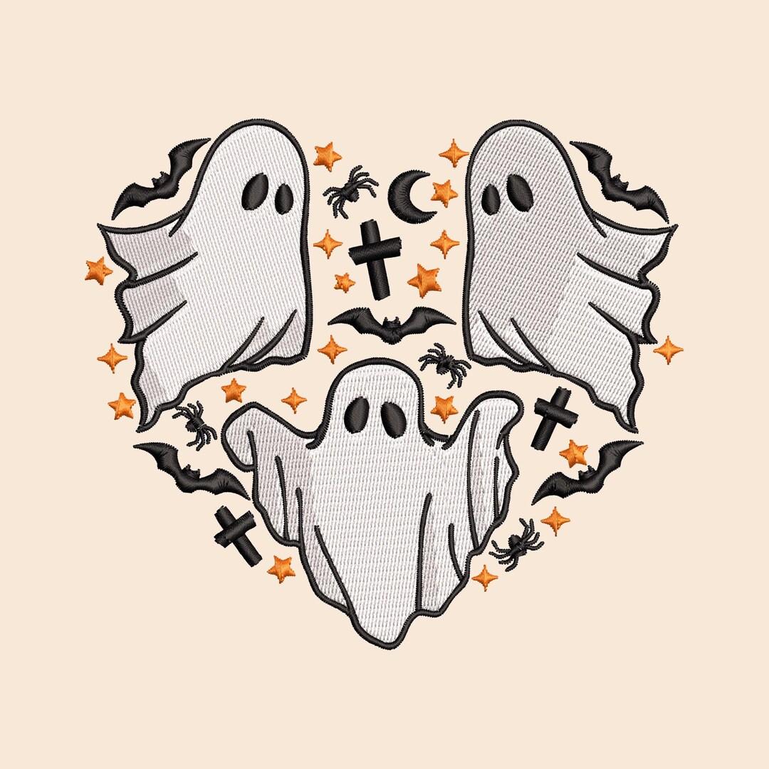 Halloween Heart Embroidery Design | Gothic Embroidery File - Etsy