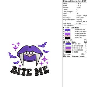 Bite Me Embroidery Design for Halloween | Spooky Machine Embroidery ...