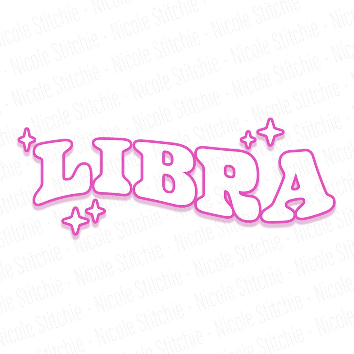 Libra Groovy Font Machine Embroidery File Wavy Text Embroidery - Etsy