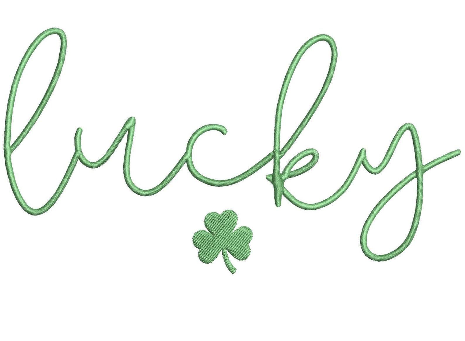 Lucky Embroidery Design Cursive Font | St. Patrick's Day Embroidery ...