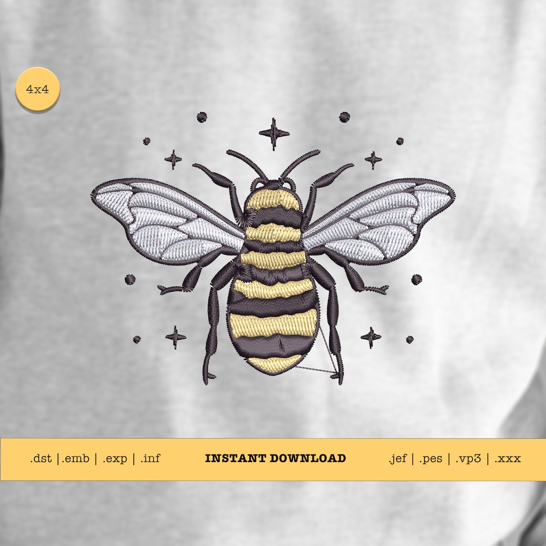 Honey Bee Embroidery File Bee Machine Embroidery Design for - Etsy