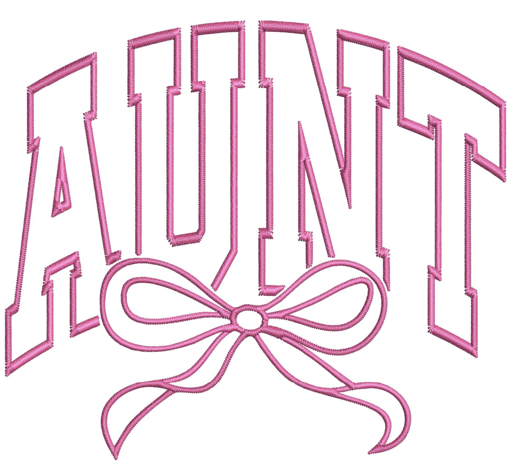 Aunt Coquette Embroidery Design | Digitized Aunt Embroidery Design for ...
