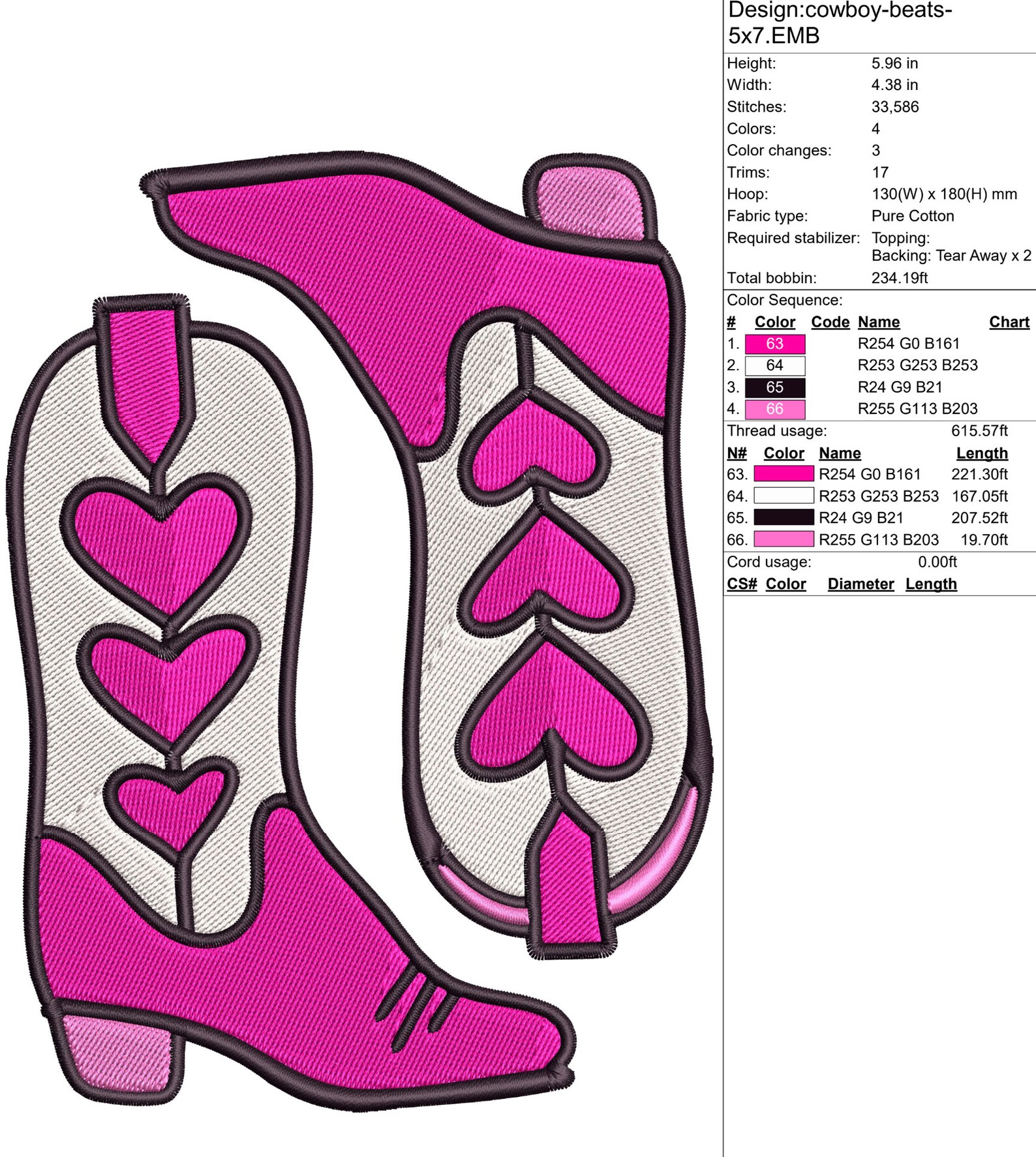 Cowboy Boots Embroidery Design: Western Heart Stitch (4x4, 5x7) (PDF ...